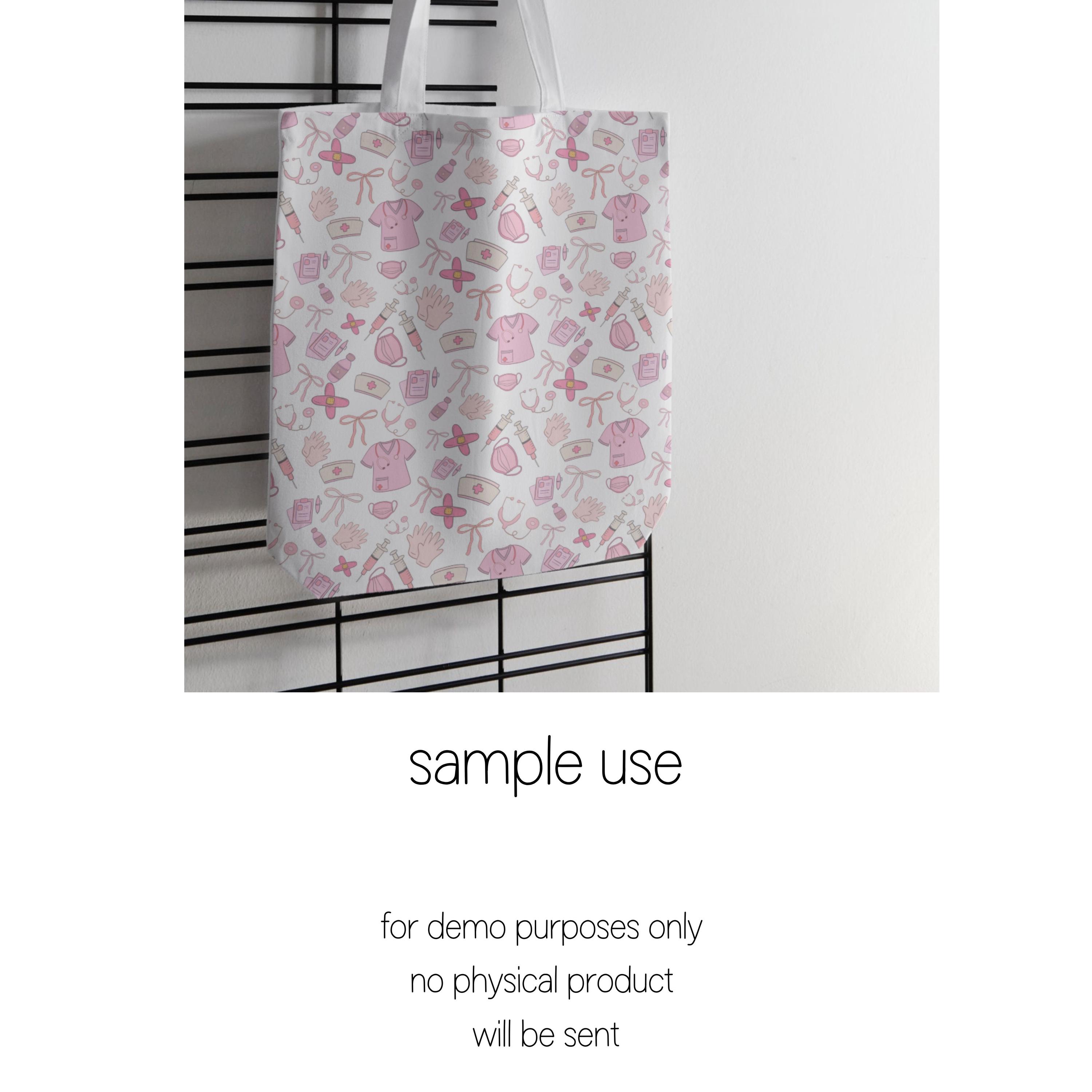 Pink Nurse Coquette Bow Seamless Pattern Hand Drawn Med Tech Doctors ...