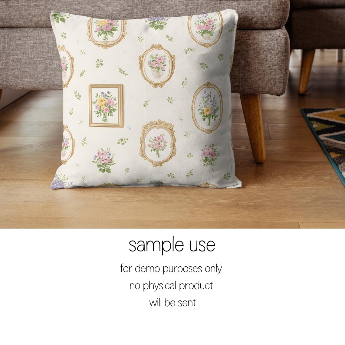 Floral Frames Seamless Pattern | Shabby Chic Vintage Digital Paper (PNG ...