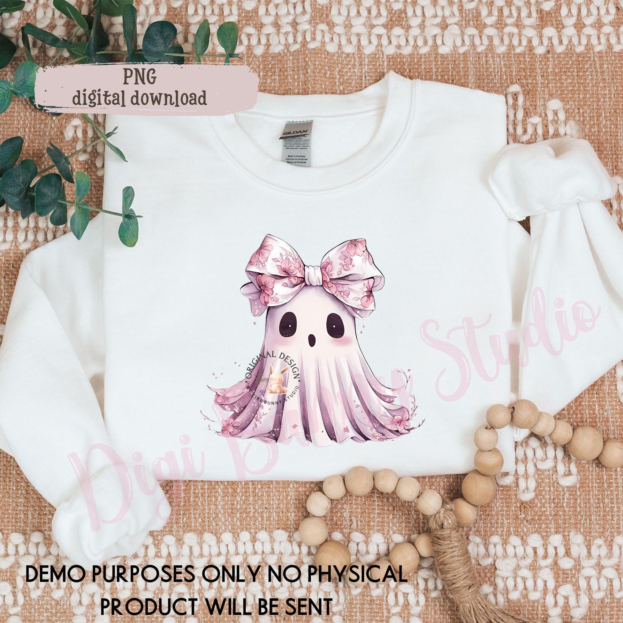 Pink Halloween Ghost Coquette Bows PNG Spooky Season Aesthetic Coquette ...