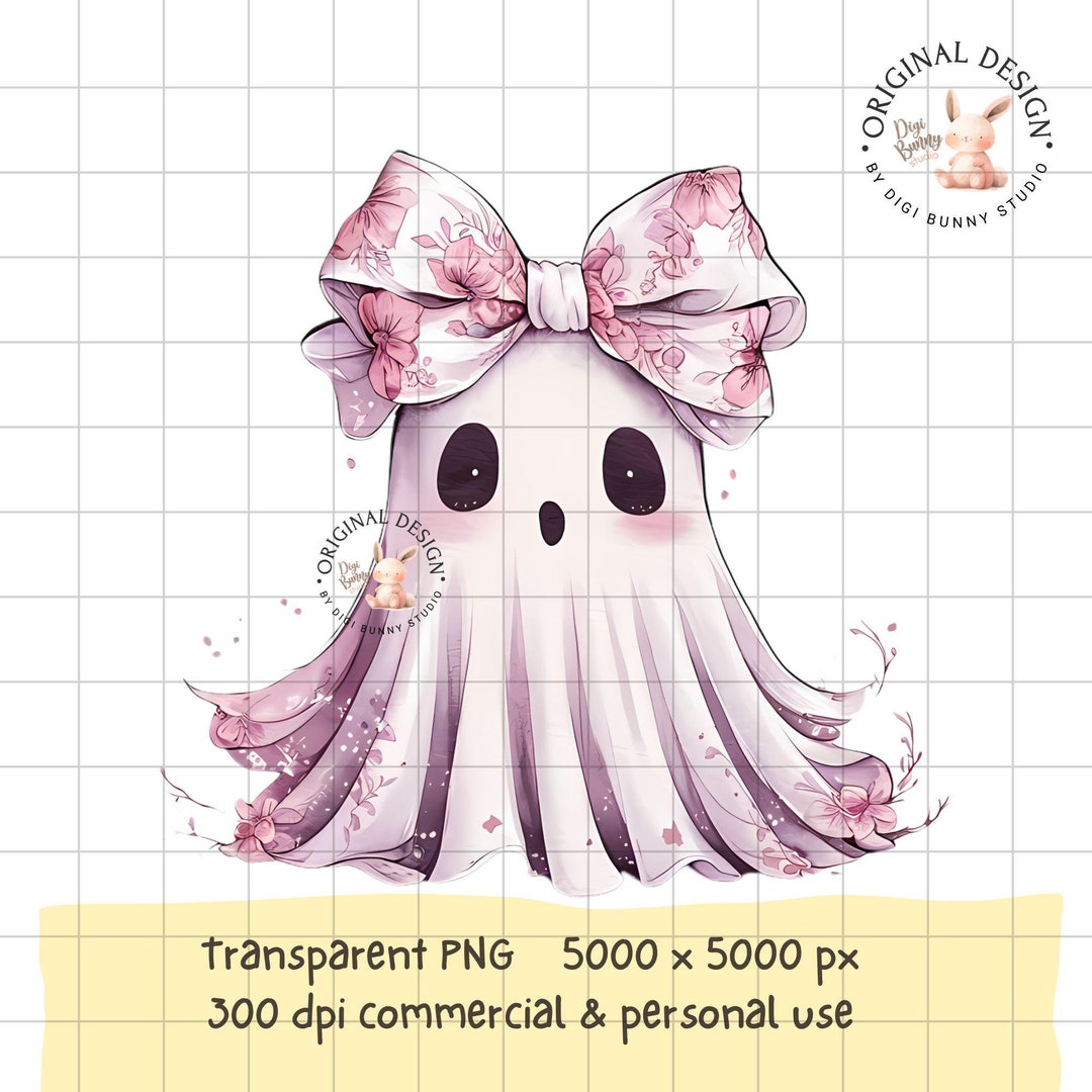 Pink Halloween Ghost Coquette Bows PNG Spooky Season Aesthetic Coquette ...