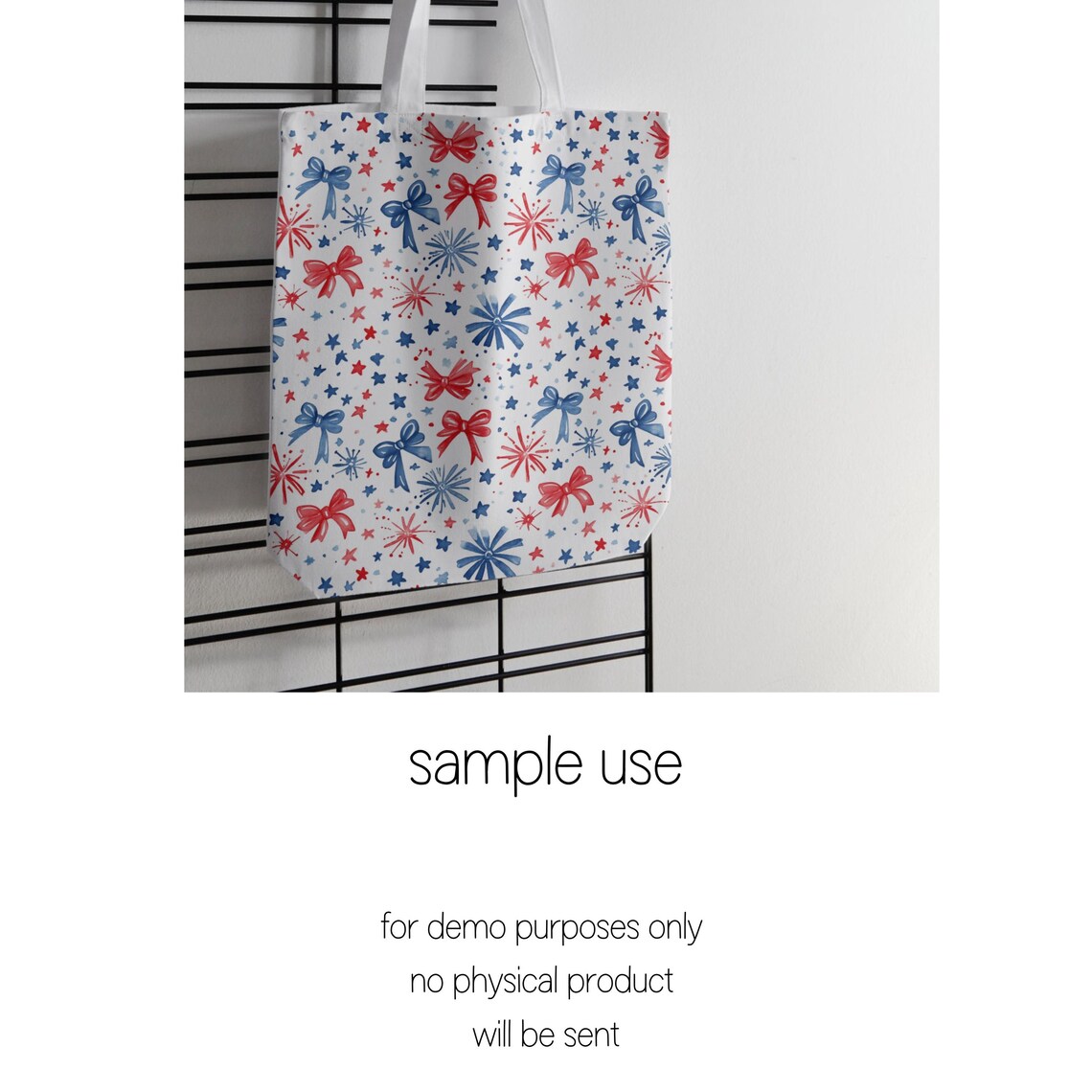 Red White Blue Coquette Bows 4th of July Seamless Pattern USA Fourth of ...