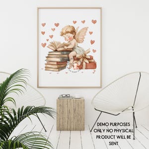 Vintage Cupid Reading Png My Valentine is Booked, Valentines Day Png ...