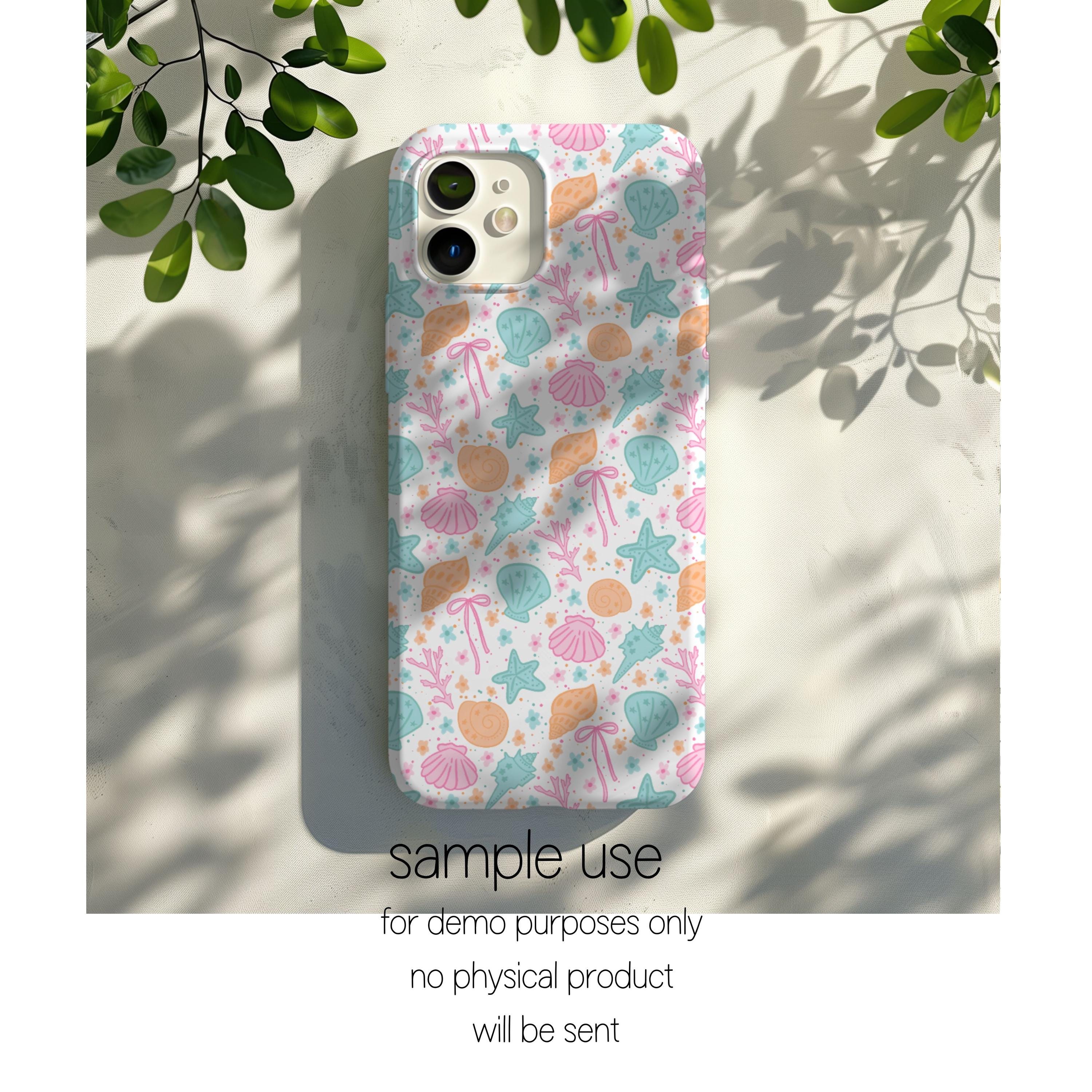 Pastel Seashells Scallops Coquette Bow Seamless Pattern Coastal Beach ...