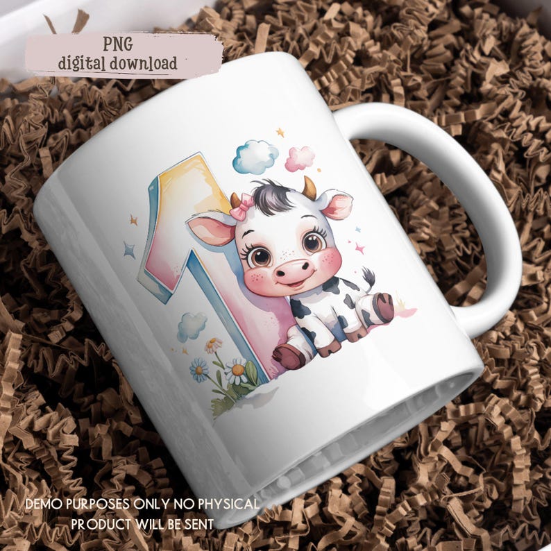 1st Birthday Baby Cow Png, Birthday Png, Cow Themed, Cute Cow, Birthday ...
