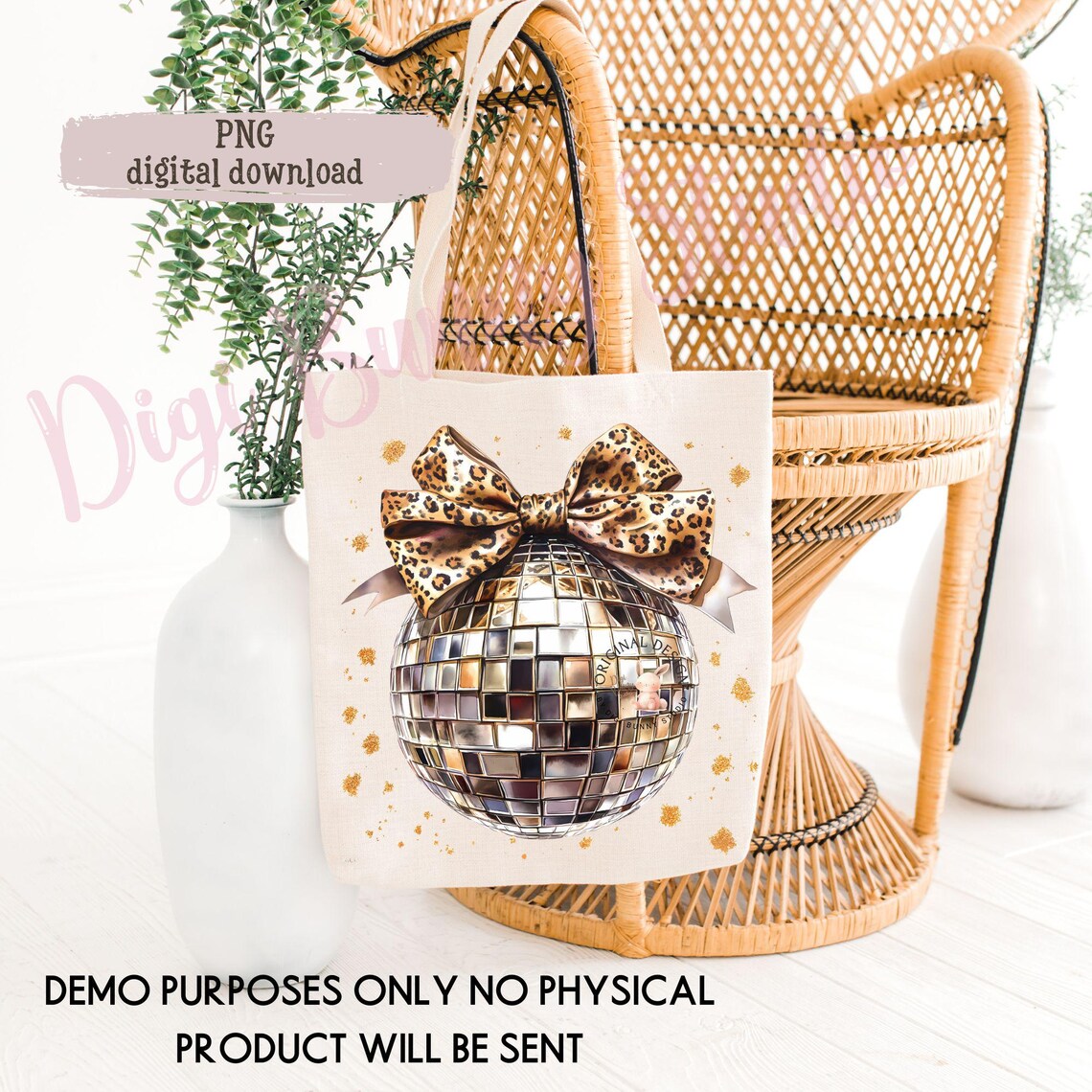 Leopard Bow Disco Ball PNG, New Year 2025, Coquette Party Design ...