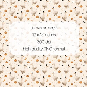 Halloween Goose Seamless Pattern, Autumn Pumpkins Fabric (PNG) - Etsy