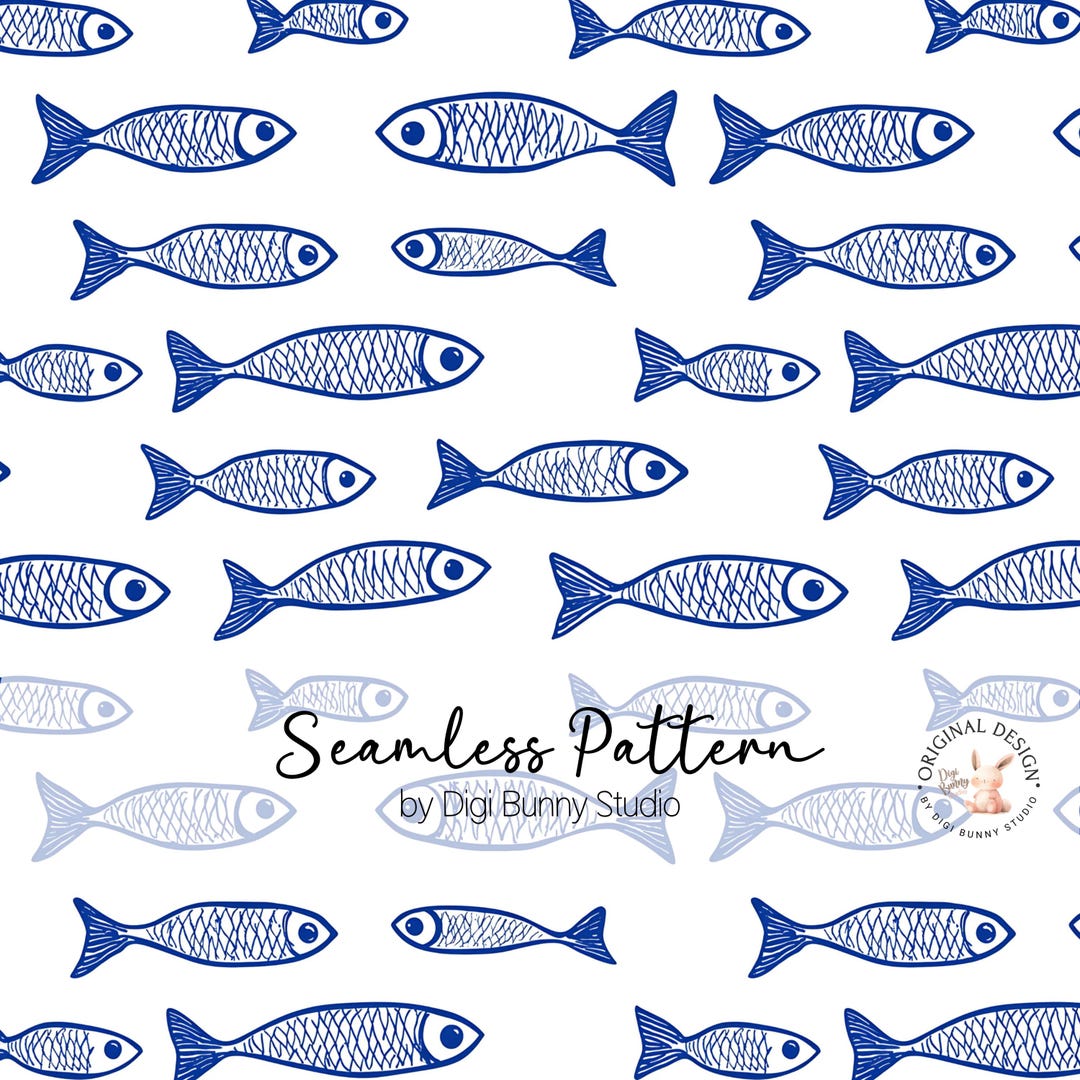 Minimalist Fisherman Aesthetic Seamless Pattern Vintage Hand Drawn ...