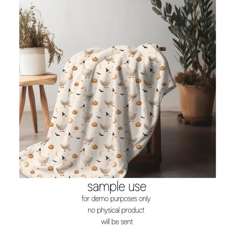 Halloween Goose Seamless Pattern, Autumn Pumpkins Fabric (PNG) - Etsy