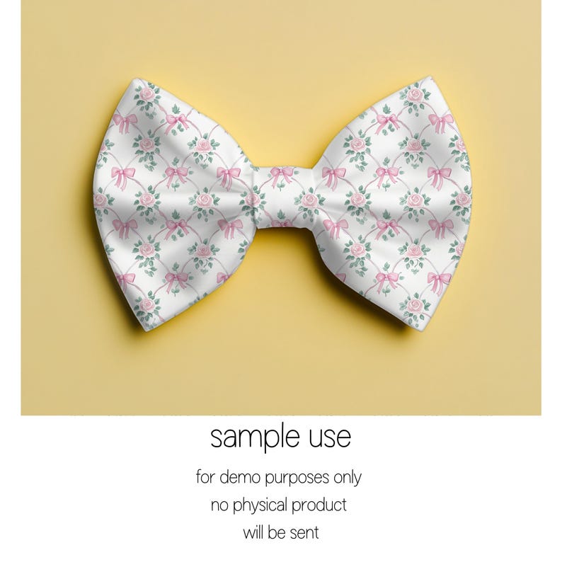 Roses and Bows Watercolor Seamless Pattern, Grandmillennial Floral (PNG ...