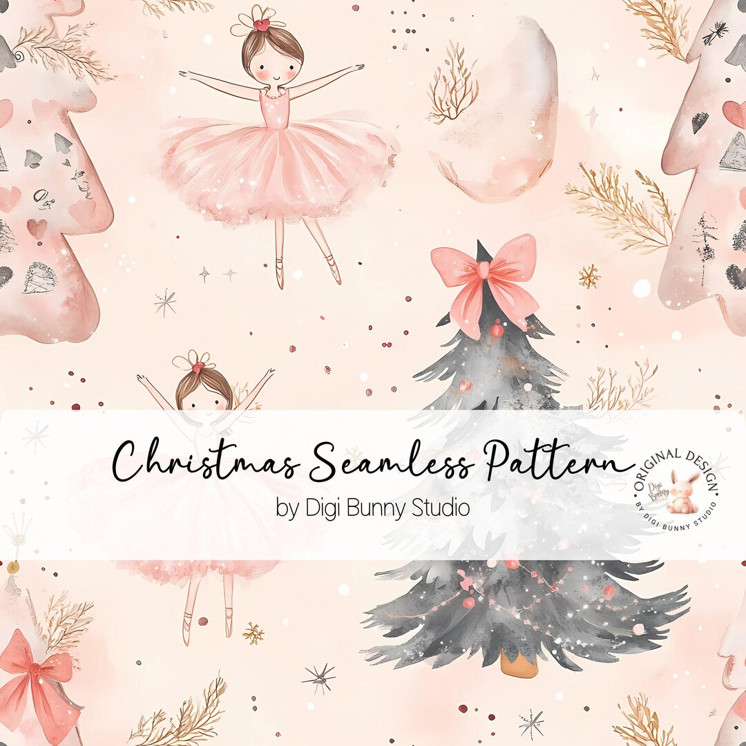 Christmas Nutcracker Seamless Pattern Coquette Bow Christmas Pattern ...