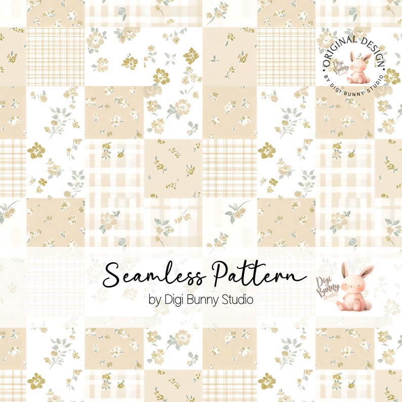 Motif transparent patchwork floral jaune, petites fleurs botaniques ...