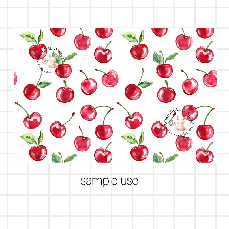 Cherry Red Seamless Pattern, Trendy Fruit PNG (digital Download) - Etsy