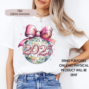 Pink Disco Ball Png New Year 2025 Png Happy New Year Coquette Bow ...