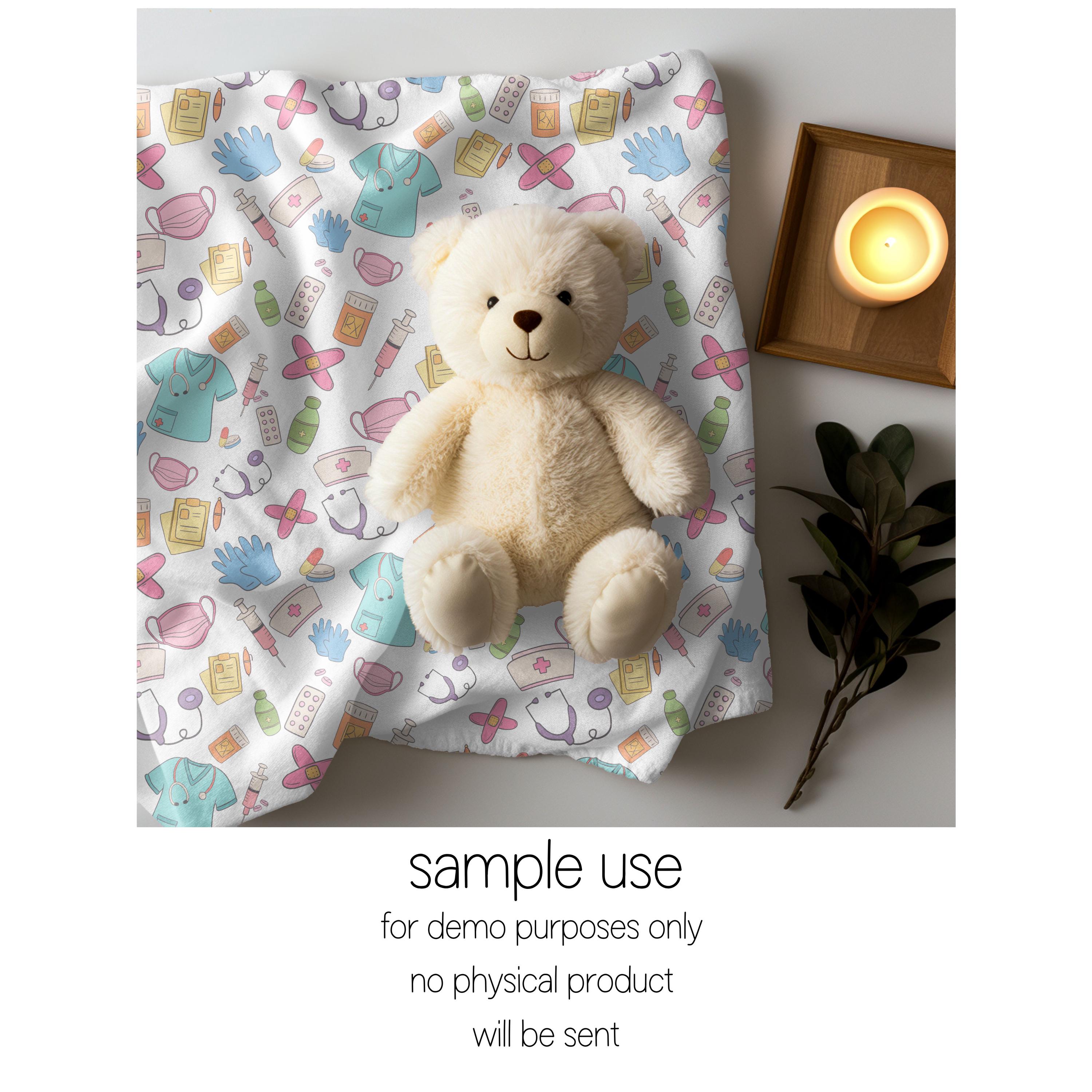 Nurse Seamless Pattern Hand Drawn Med Tech Doctors Medical Personnel ...