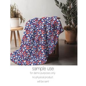 Ditsy Red White Blue Flowers 4th of July Seamless Pattern USA Fourth of ...