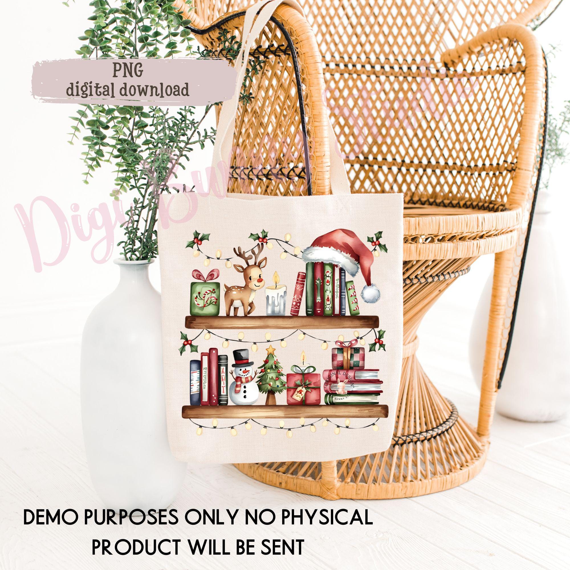 Christmas Bookshelf PNG, Book Lover Holiday Clipart (digital Download ...