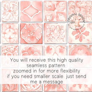 Blush Pink Pastel Mediterranean Tile Seamless Pattern PNG | Italian ...