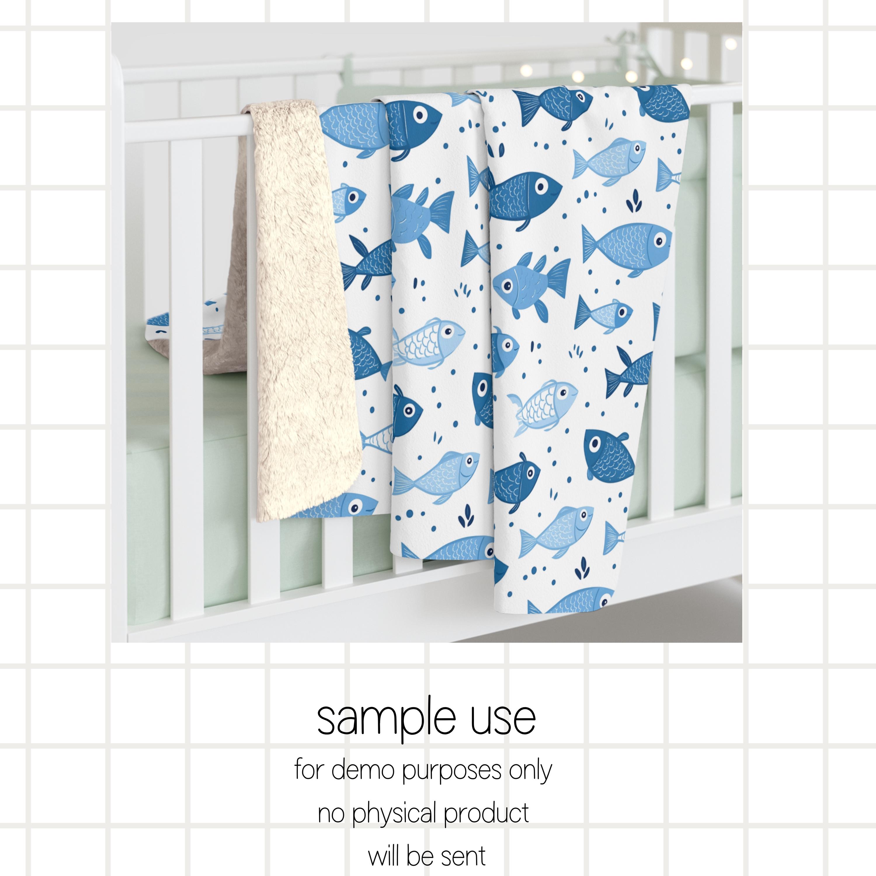 Blue Fish Seamless Pattern, Nautical Kids Fabric (PNG) - Etsy