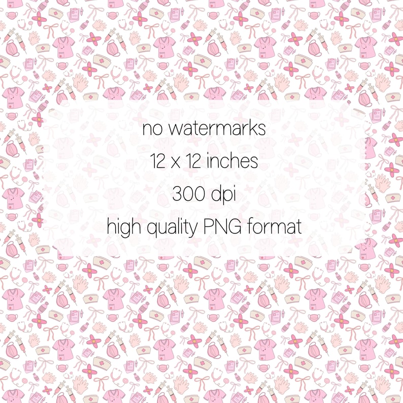 Pink Nurse Coquette Bow Seamless Pattern, Medical Fabric (PNG) - Etsy
