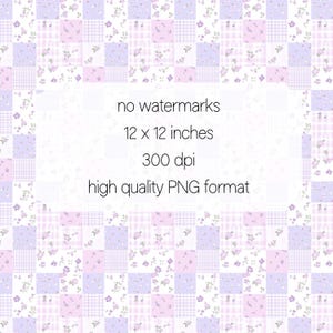 Lavender Floral Patchwork Seamless Pattern Purple Flowers Soft Girl ...