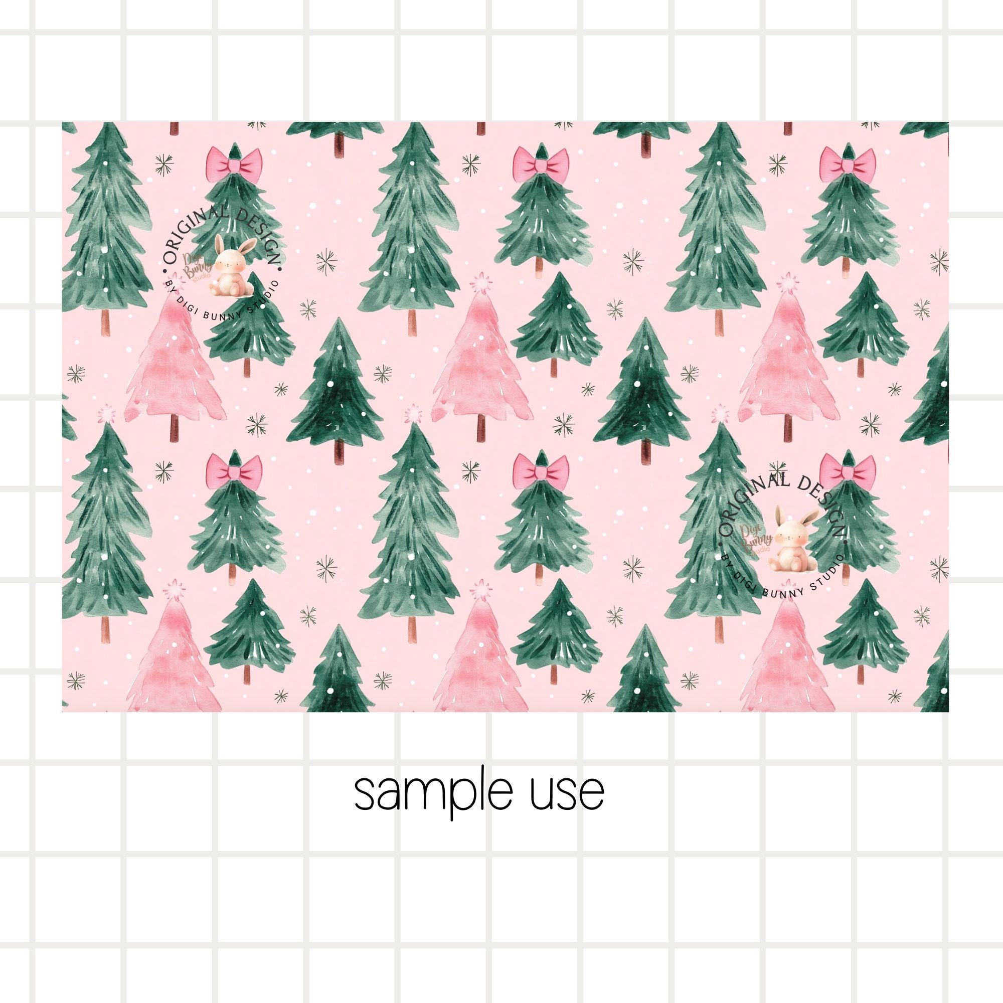 Christmas Coquette Christmas Tree Seamless Pattern, Christmas Pattern ...
