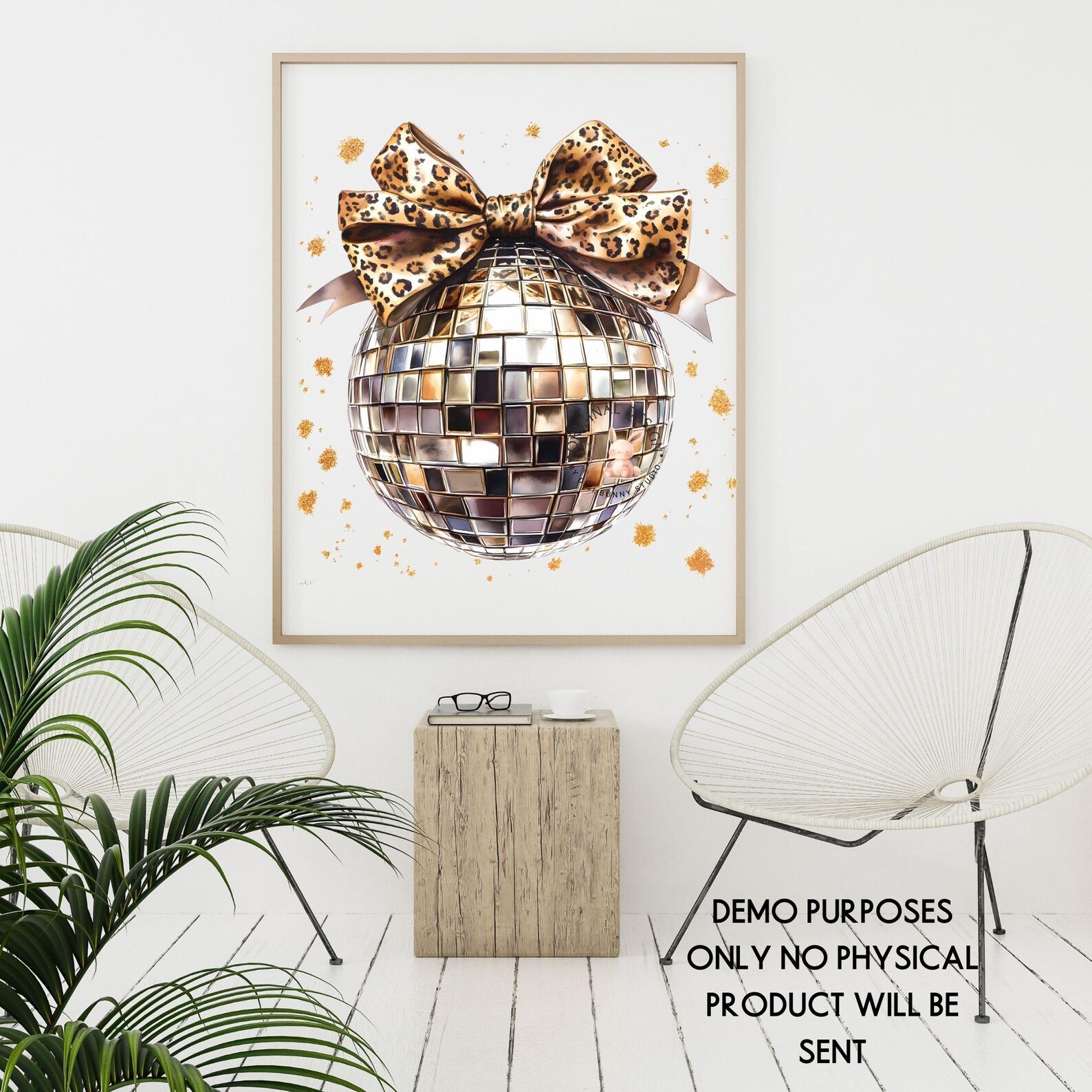 Leopard Bow Disco Ball PNG, New Year 2025, Coquette Party Design ...