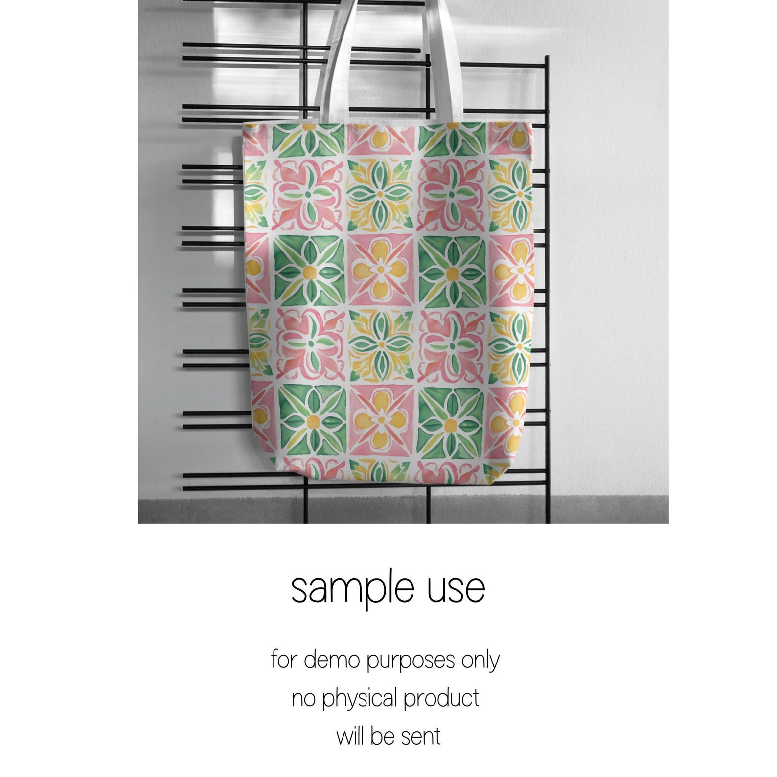 Pastel Mediterranean Tile Seamless Pattern | Pink, Green, Yellow (PNG ...