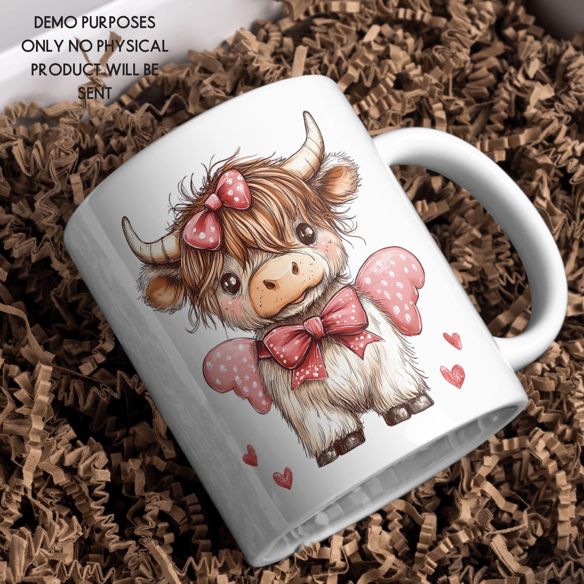 Cute Highland Cow Valentine Cupid Png Western Valentines Png Valentines ...