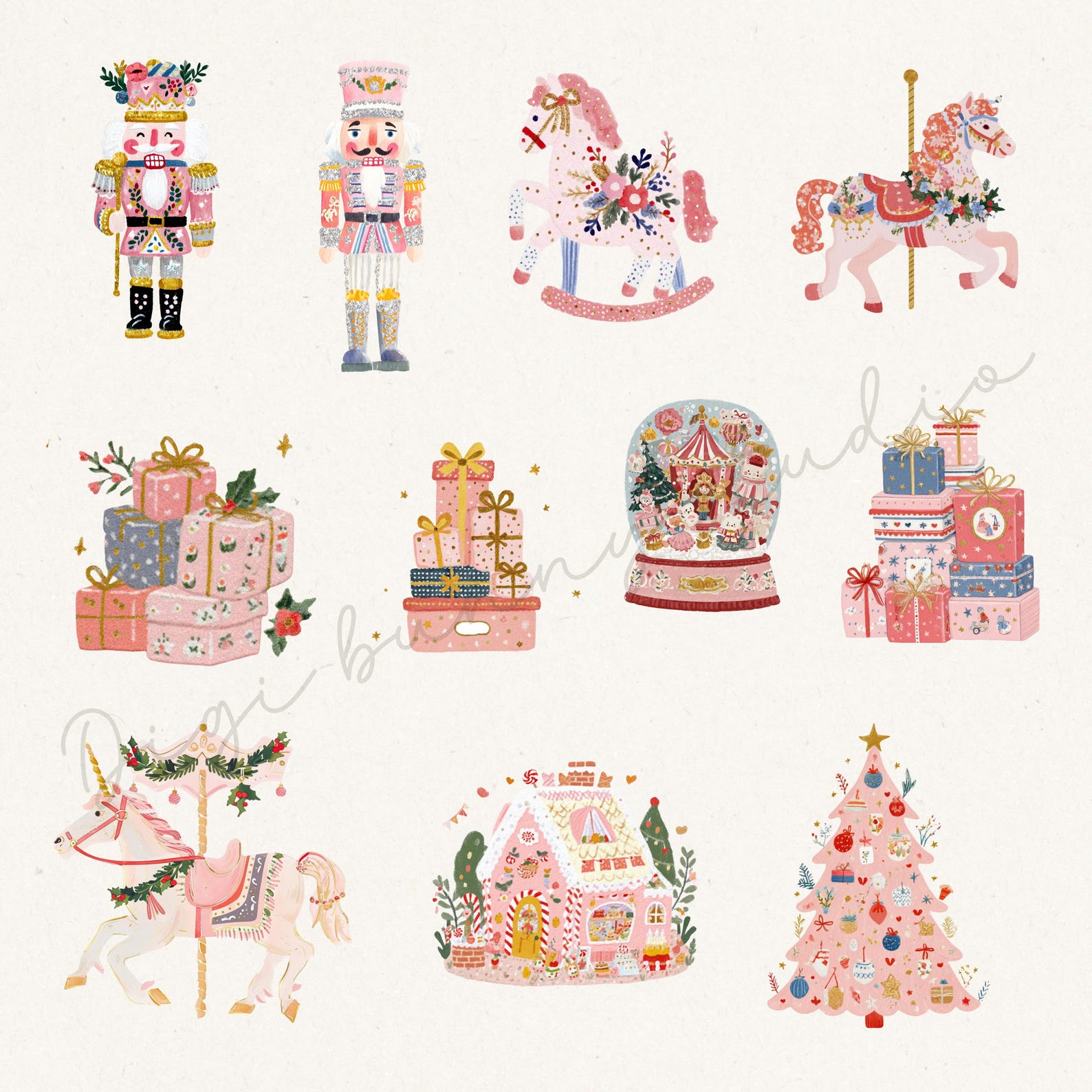 Pink Ballerina Nutcracker Clipart: Girly Christmas PNG (digital ...