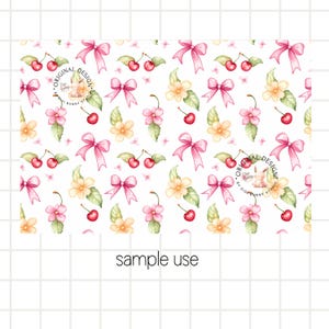 Floral Cherry Coquette Seamless Pattern Digital Pattern Digital Paper ...