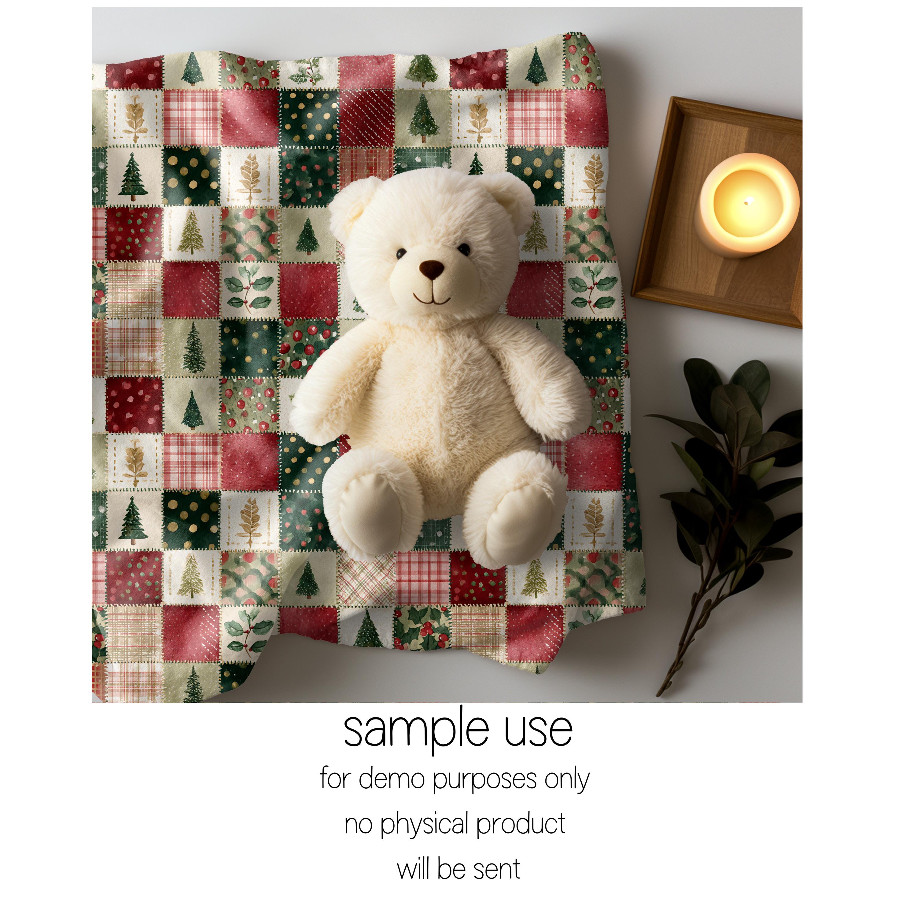 Christmas Patchwork Seamless Pattern, Checkered Holiday Fabric, Gift ...