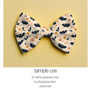 Floral Bats Halloween Seamless Pattern, Autumn Fabric (PNG) - Etsy