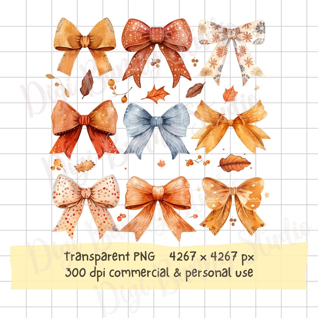 Fall Coquette Bows PNG Fall Aesthetic Design Pumpkin Patch Coquette ...
