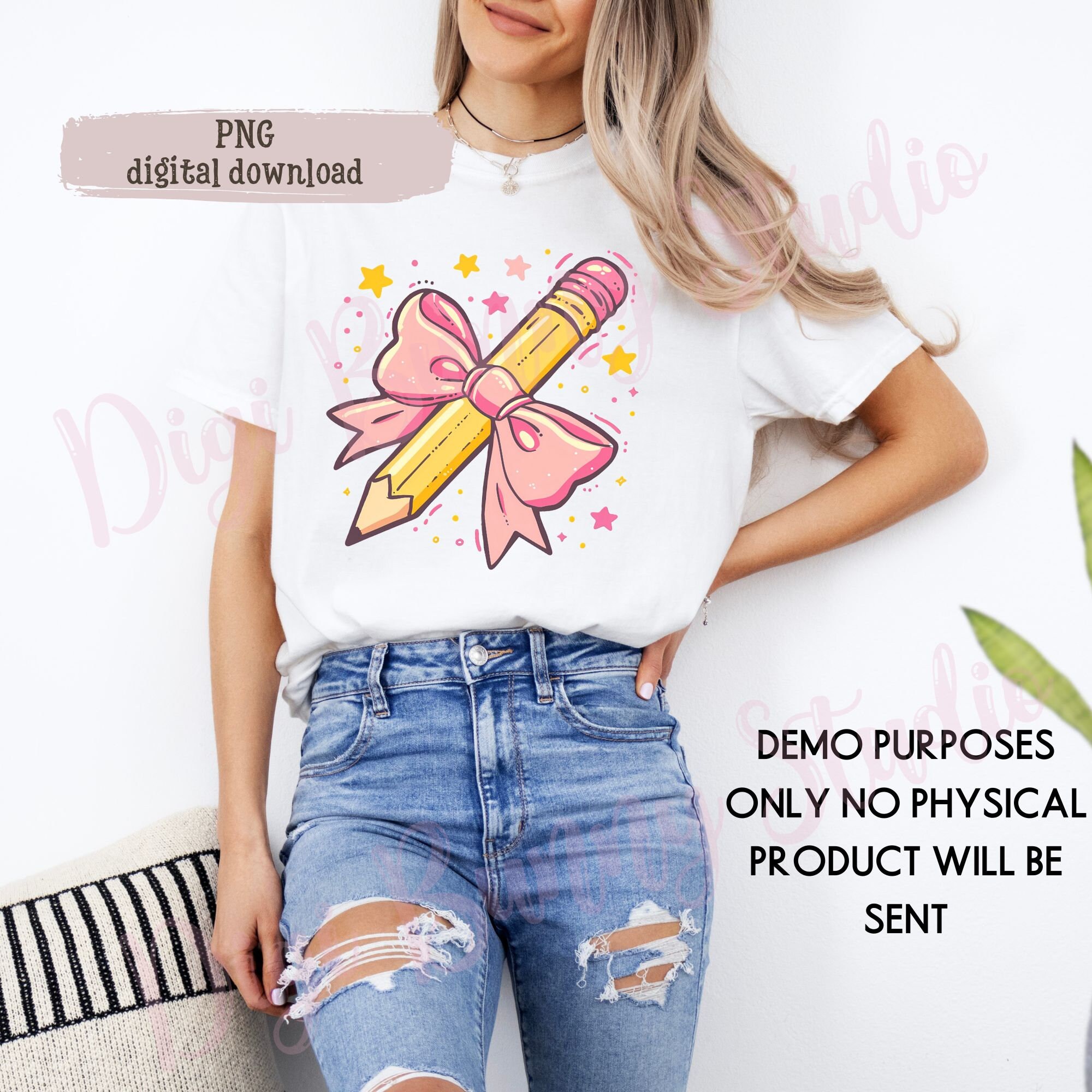 Pencil With Bow PNG Teacher Coquette Png Design Coquette Pencil Back to ...