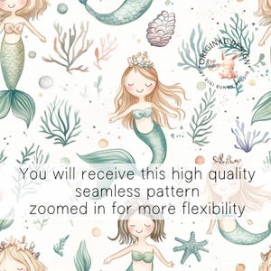 Mermaid Seamless Pattern, Under the Sea Fabric (PNG Digital Download - Etsy
