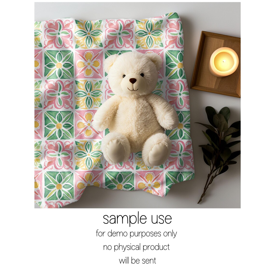 Pastel Mediterranean Tile Seamless Pattern | Pink, Green, Yellow (PNG ...