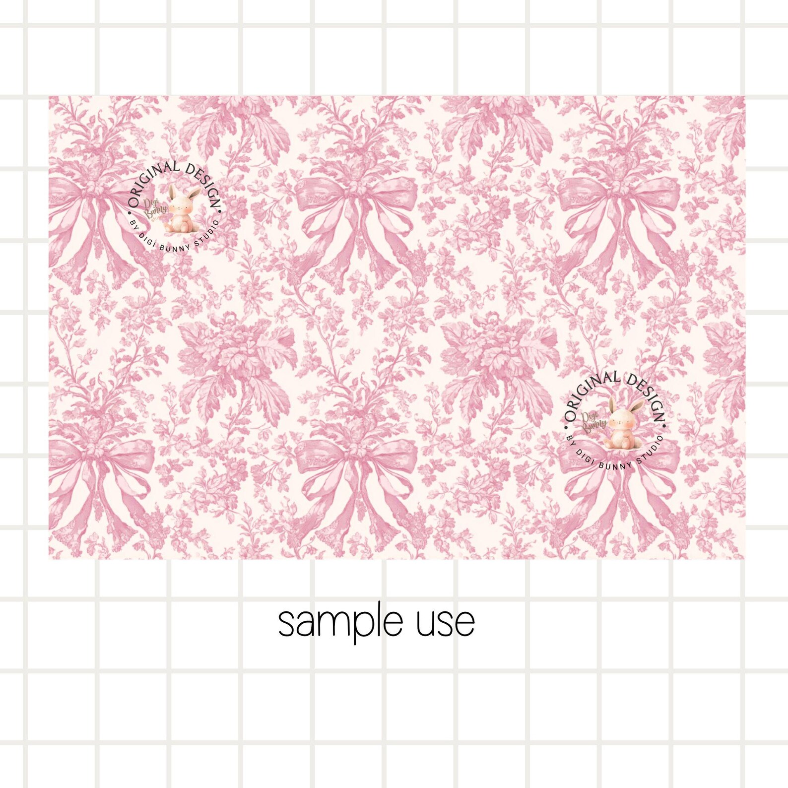 Vintage Pink Toile Coquette Seamless Pattern Pink Chinoiserie Bow ...