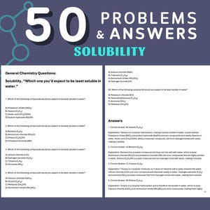 Solubility General Chemistry Practice Problems & Answers - Etsy