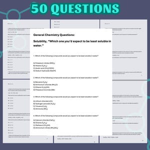 Solubility General Chemistry Practice Problems & Answers - Etsy