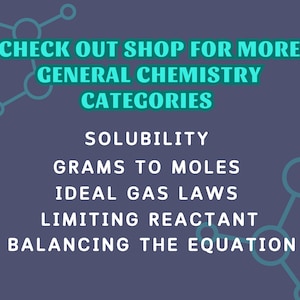 Balancing the Equation General Chemistry Practice Problems - Etsy