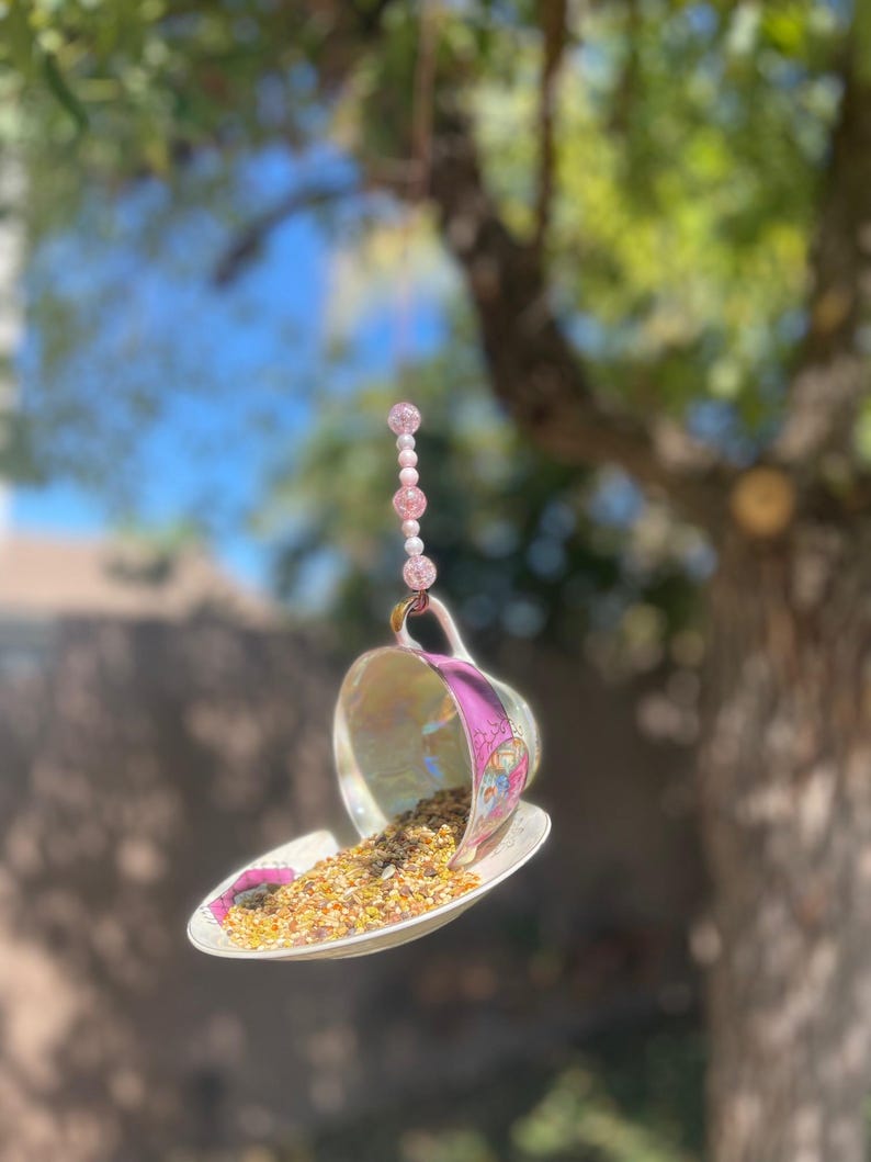 Teacup Bird Feeder - Etsy