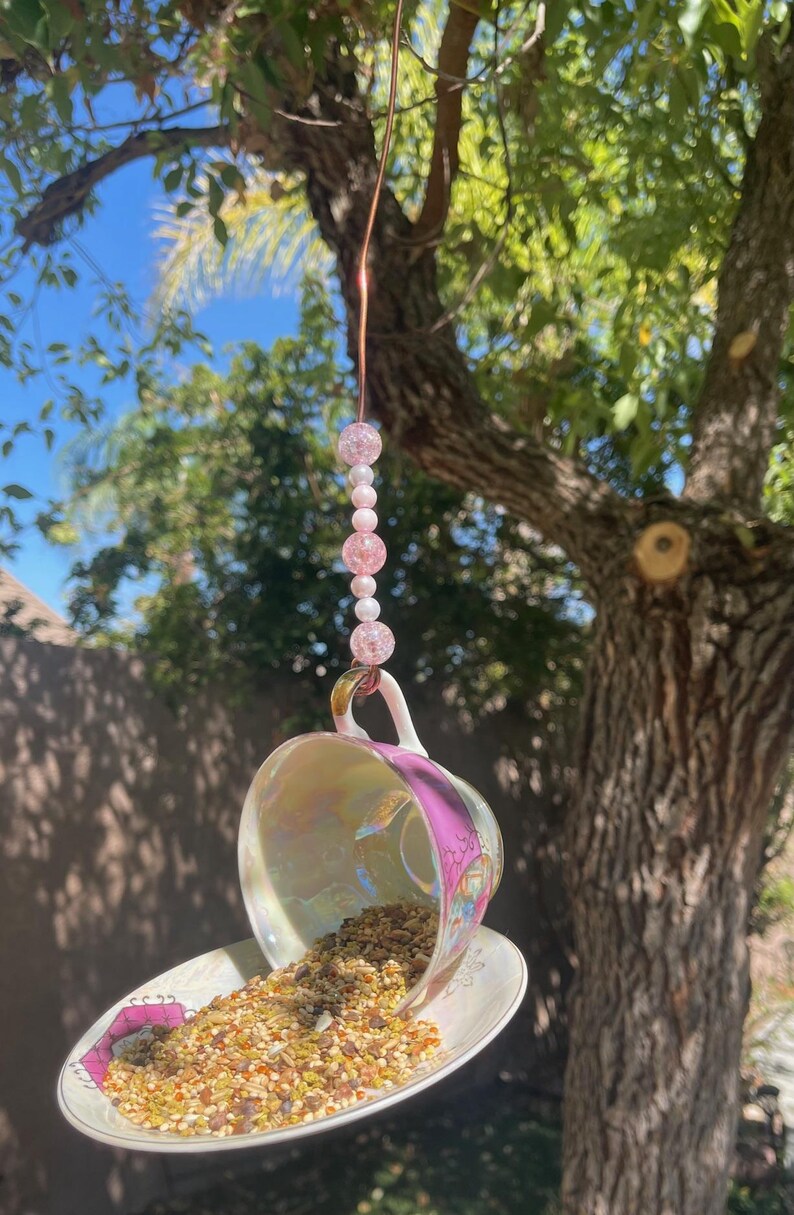 Teacup Bird Feeder - Etsy