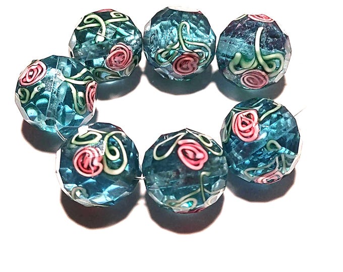 Rare Vintage Art Glass Beads TIN CUT CZECH Crystal Beads Lampwork ...