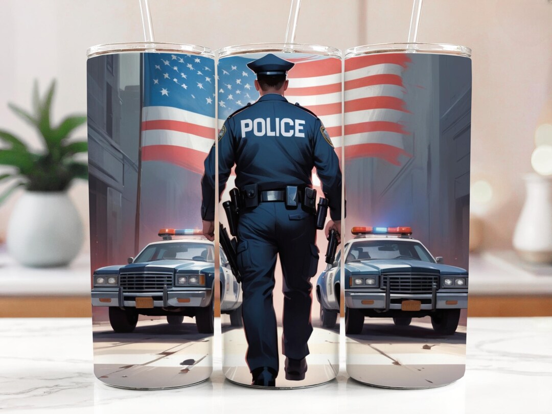 American Police Sublimation Design 20 Oz Skinny Tumbler Sublimation ...