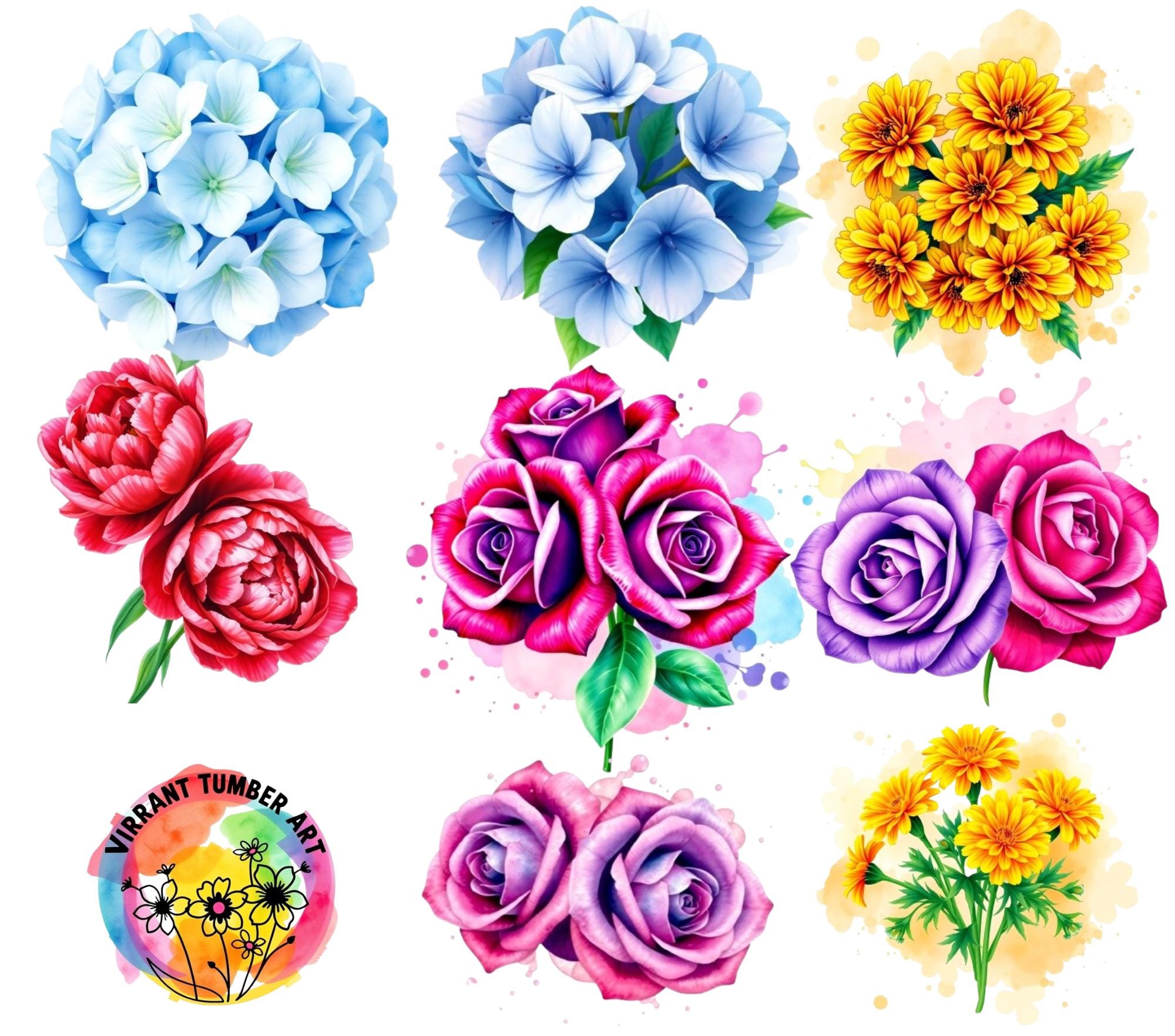 20+ PNG Flower Clipart Bundle, Flower PNG, Digital Download, Magical ...