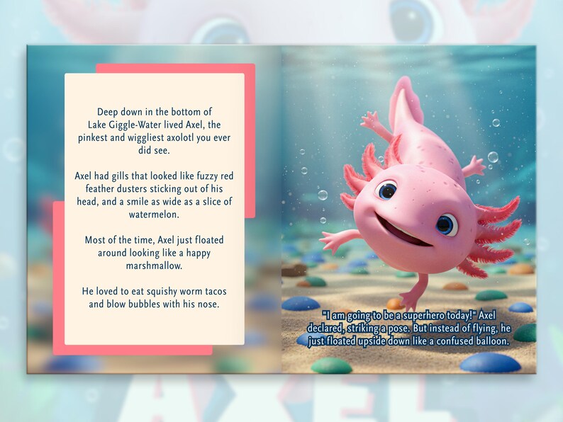 Children's Book | Axel the Axolotl Storybook (digital Download) - Etsy