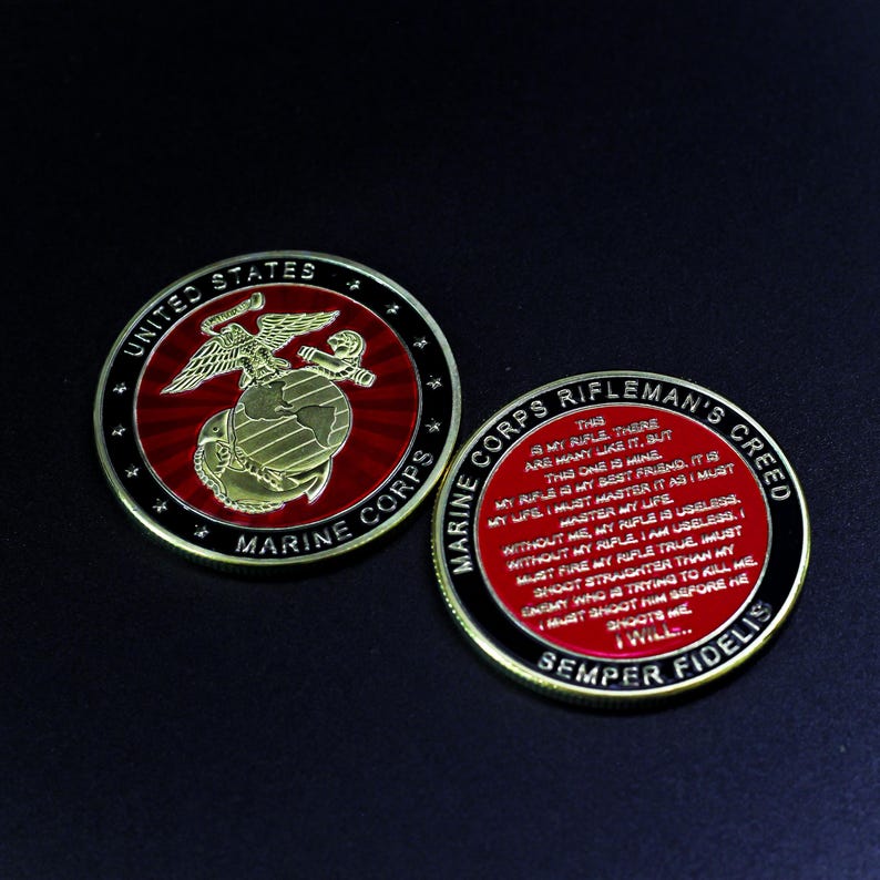 Marine Corps Prayer Coin Military Gift Veterans USMC Prayer Challenge ...