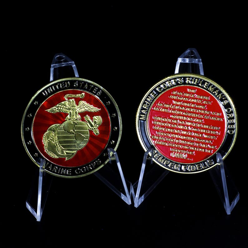 2PCS US Marine Corps Prayer Coin - Marine Corps Courage US Marine Corps ...