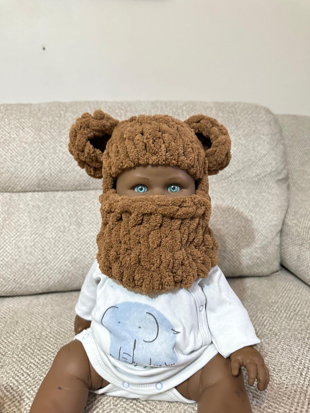Bear Baby Beanie, Kids Bear Ears Balaclava, Teddy Bear Baby Hat ...