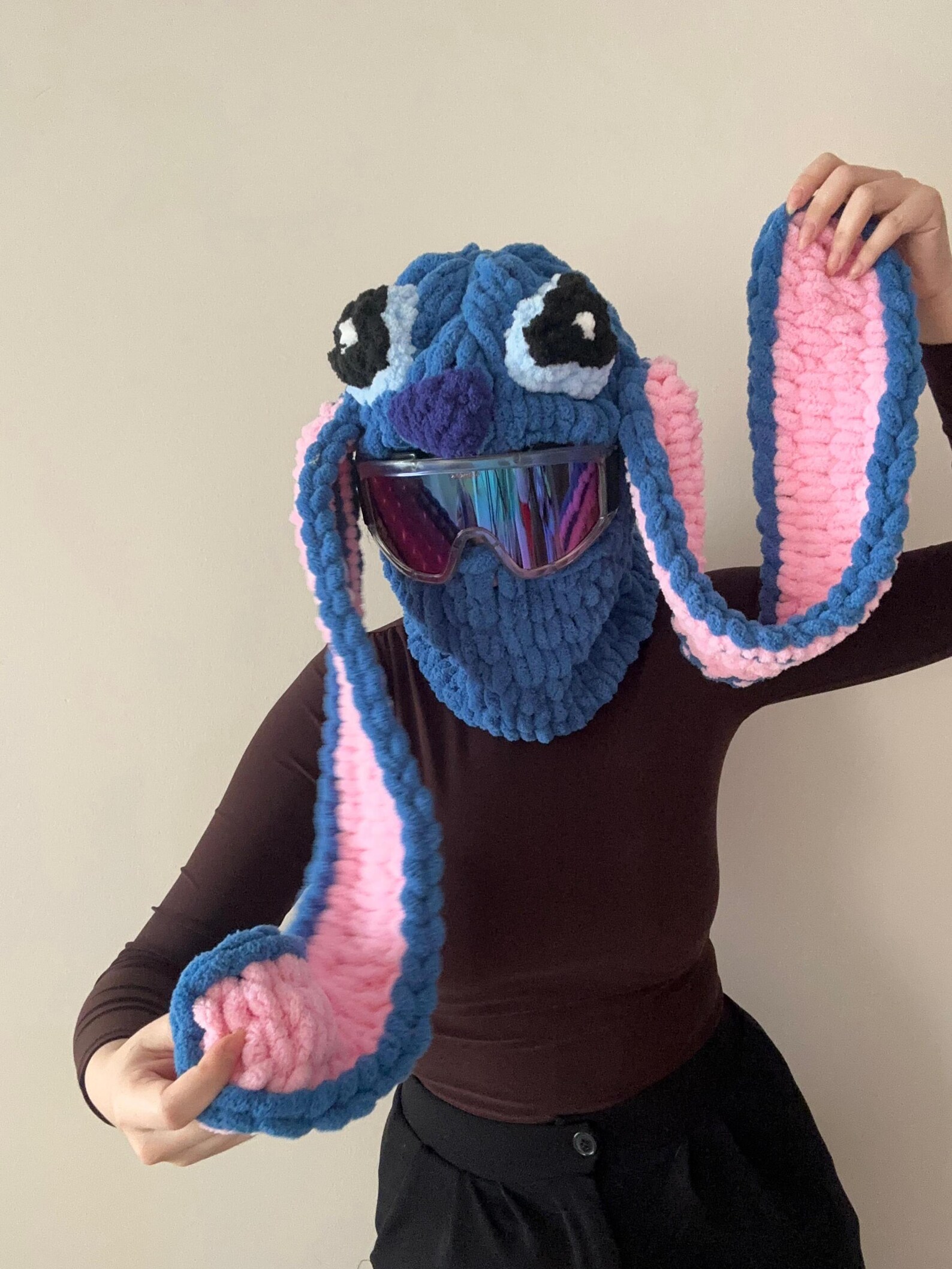 Handmade Stitch Ski Helmet Cover: Animal Ears Balaclava - Etsy
